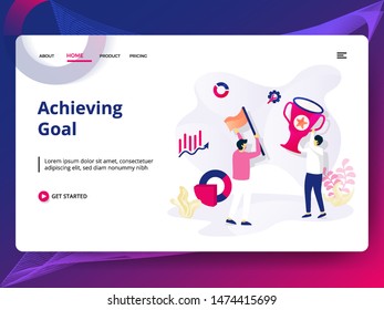 Web Page Design Templates Achieving Goal Stock Vector (Royalty Free ...