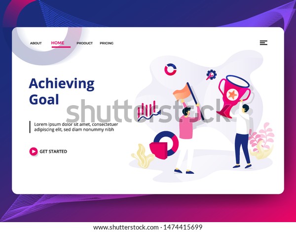 Web Page Design Templates Achieving Goal Stock Vector (Royalty Free ...