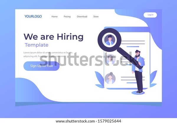 Web Page Design Templates Hiring Stock Vector (Royalty Free) 1579025644 ...