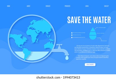 Web Page Save Water Banner Design Stock Vector (Royalty Free ...