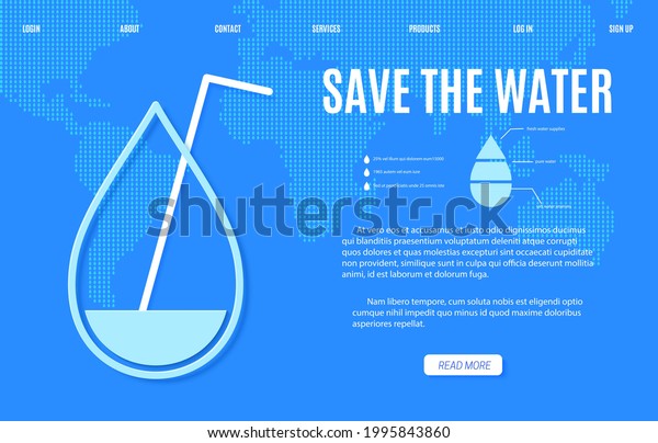 Web Page Save Water Banner Design Stock Vector (Royalty Free ...