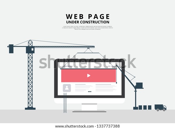 Web Page Under Construction Vector Illustration Stock Vector (Royalty ...