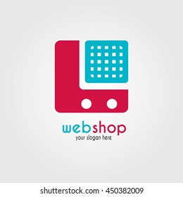 Web Shop Logo Design Template Vector Stock Vector (Royalty Free ...