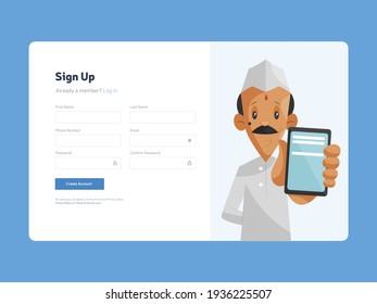 Web Sign Screen Page Template Vector Stock Vector (Royalty Free ...
