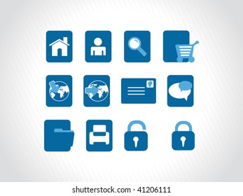 Vector Symbols Icons Blue Stock Vector (Royalty Free) 41206120 ...
