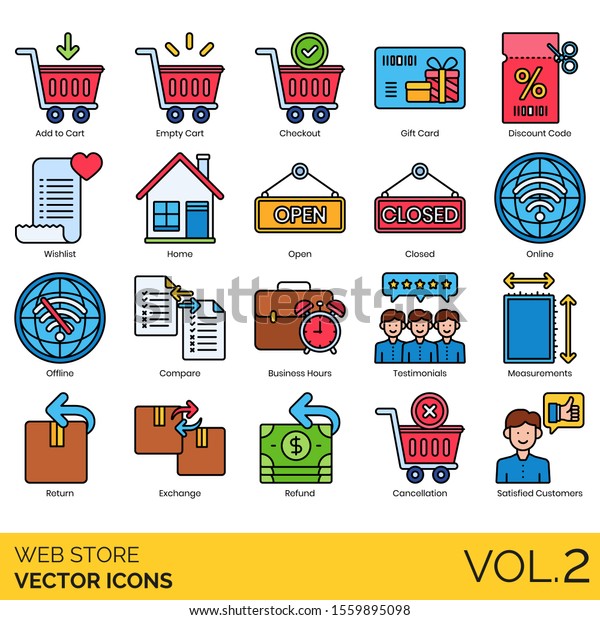 Web Store Icons Including Add Cart Stock Vector (Royalty Free ...