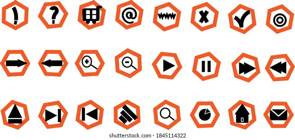 Web Symbols Orange Black Stock Vector (Royalty Free) 1845114322 ...