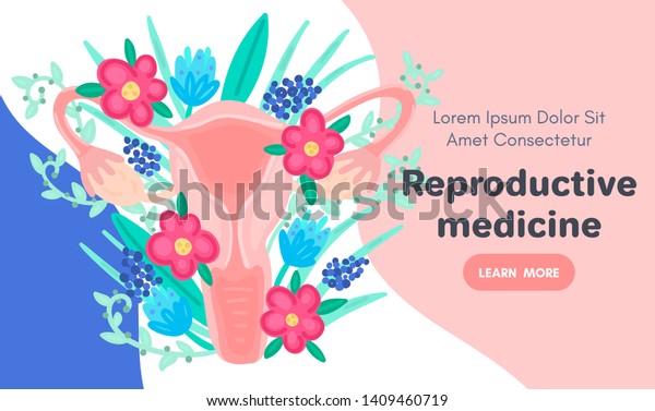 Web Template Female Reproductive System Flowers Stock Vector (Royalty ...