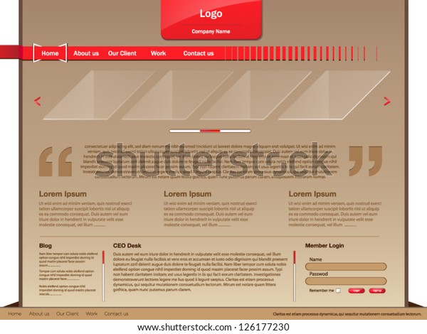 Web Templates Red Header Dark Background Stock Vector (Royalty Free ...