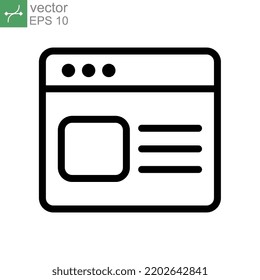 Web Window Icon Line Internet Browser Stock Vector (Royalty Free ...