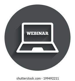 Webinar Laptop Sign Icon Notebook Web Stock Vector (Royalty Free ...