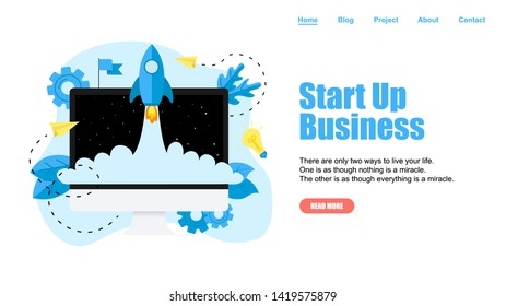 Webpage Template Concept Startup Launch New Stock Vector (Royalty Free ...