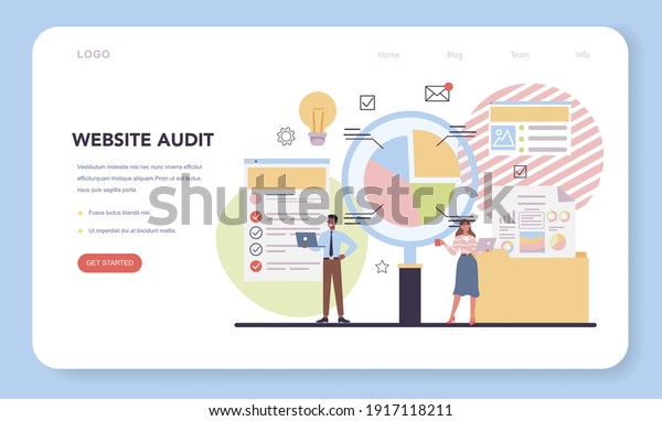 Website Audit Web Banner Landing Page Stock Vector (Royalty Free ...