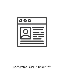 Website Cv Outline Icon Linear Style Stock Vector (Royalty Free ...