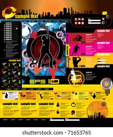 Website Design Template Music Event Vector Stock Vector (Royalty Free ...