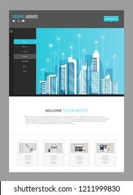 Website Design Template Smart City Header Stock Vector (Royalty Free ...