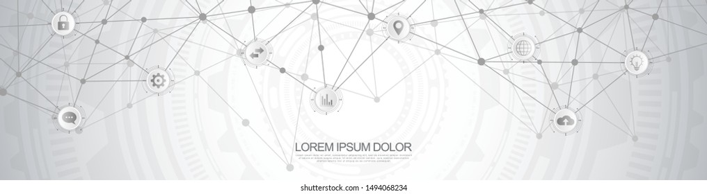 Website Header Banner Design Abstract Technical Stock Vector (Royalty ...