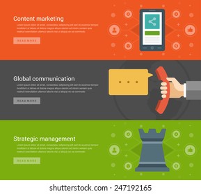 Website Headers Promotion Banners Templates Flat Stock Vector (Royalty ...