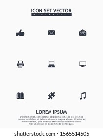 Website Icon Set Isolated On Grey Stock Vector (Royalty Free ...