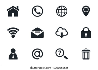 Website Icon Set Symbols Stock Vector (Royalty Free) 1901066626 ...