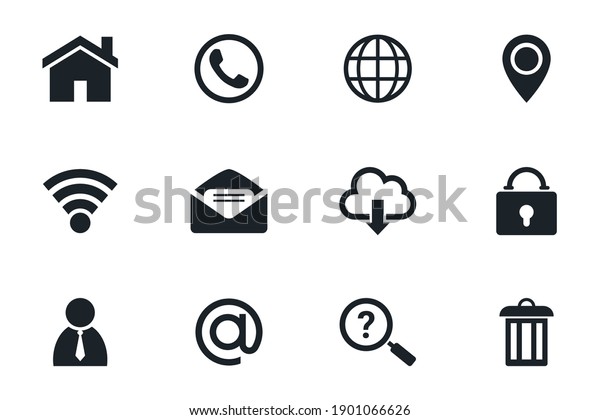 Website Icon Set Symbols Stock Vector (Royalty Free) 1901066626 ...