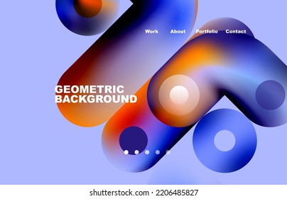 Website Landing Page Abstract Geometric Background Stock Vector ...