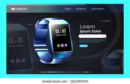 Website Landing Page Smart Watch Smart Stock Vector (Royalty Free ...