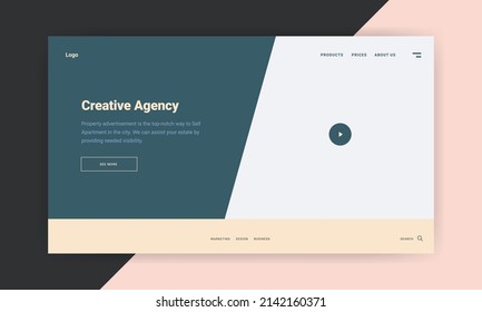 Login Form Landing Page Design Template Stock Vector (Royalty Free ...