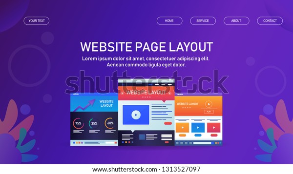 Website Layout Page Templates Landing Pages Stock Vector (Royalty Free ...
