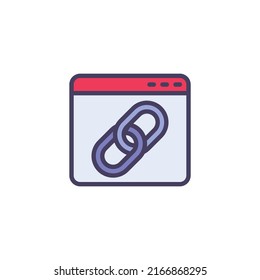 Website Link Filled Outline Icon Line Stock Vector (Royalty Free ...