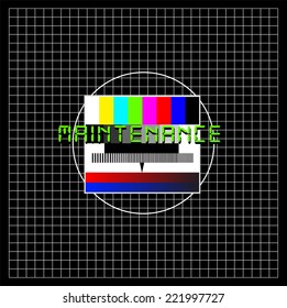 Website Maintenance Sign Test Pattern Vector Stock Vector (Royalty Free ...