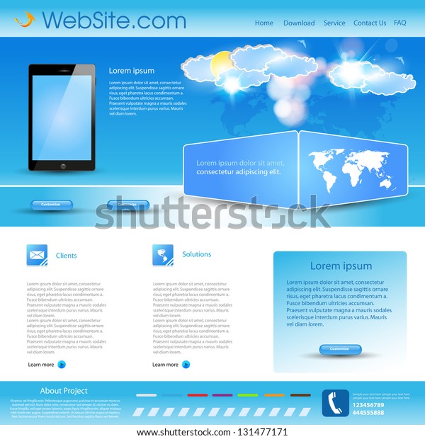 Website Mobile Background Easy Editable Stock Vector (Royalty Free ...