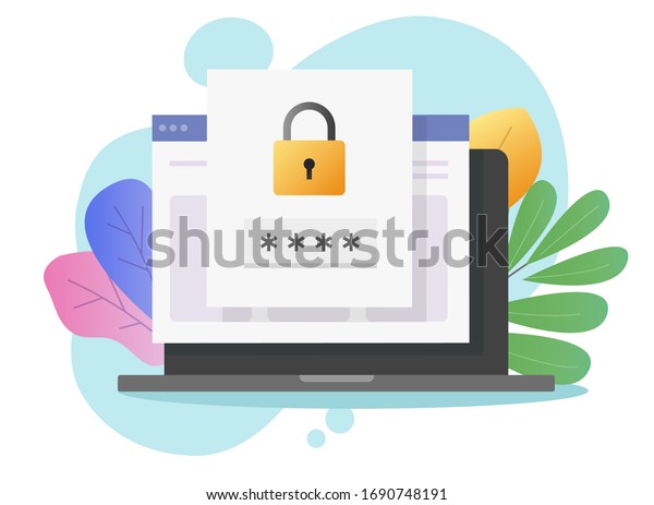 Website Password Security Access Notice On Stock Vector (Royalty Free) 1690748191