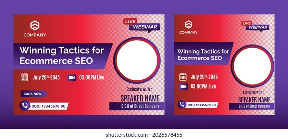 Website Seo Live Webinar Banner Invitation Stock Vector (Royalty Free ...