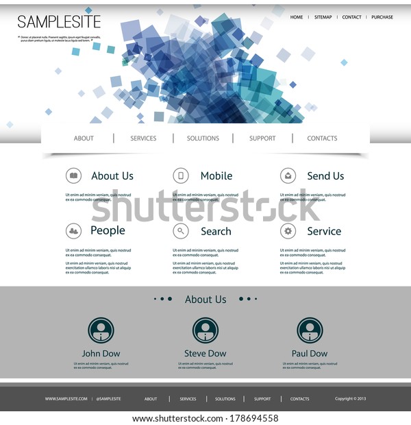 Website Template Abstract Header Design Stock Vector (Royalty Free ...