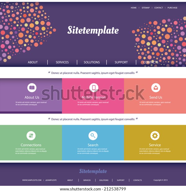 Website Template Abstract Header Design Colorful Stock Vector (Royalty ...