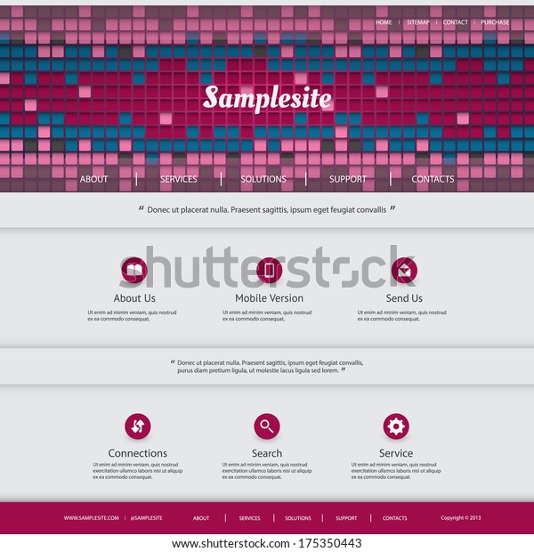Website Template Checkered Header Design Stock Vector (Royalty Free ...