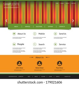 Website Template Colorful Striped Header Design Stock Vector (Royalty ...