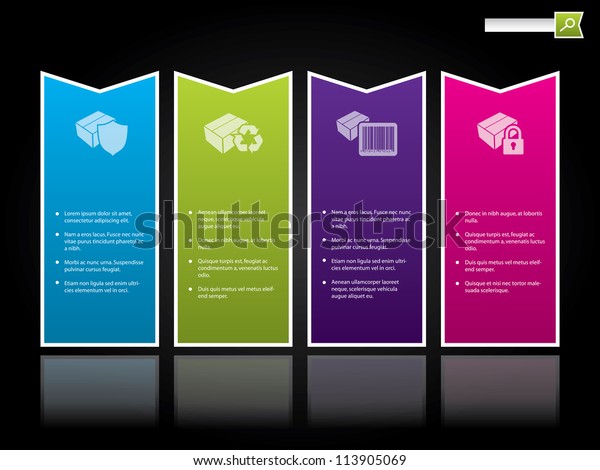 Website Template Design Arrow Shaped Top Stock Vector (Royalty Free ...