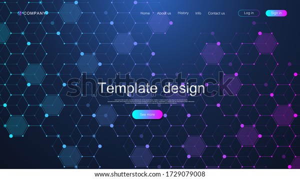 Website Template Design Asbtract Scientific Background Stock Vector ...