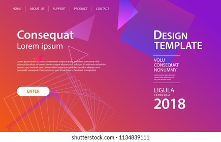 Website Template Design Landing Page Line Stock Vector (Royalty Free ...