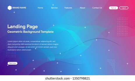 Landing Page Template Polygonal Wireframe Surface Stock Vector (Royalty ...