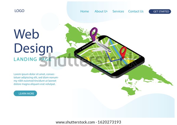 Website Template Design Modern Parcel Package Stock Vector (Royalty ...