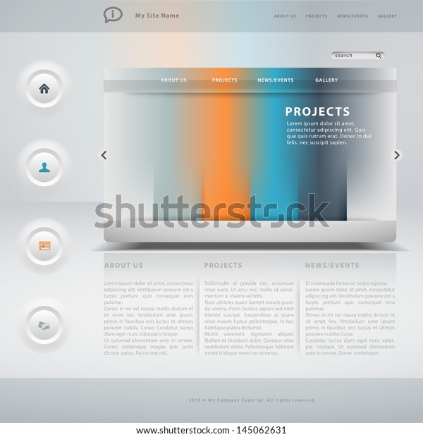 Website Template Editable Vector Format Stock Vector (Royalty Free ...