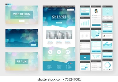 Website Template One Page Design Headers Stock Vector (Royalty Free ...