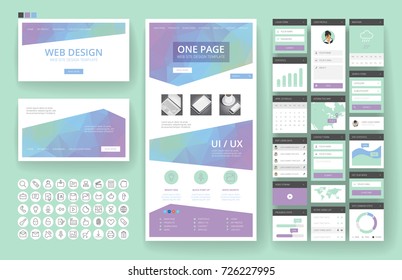 Website Template One Page Design Headers Stock Vector (Royalty Free ...