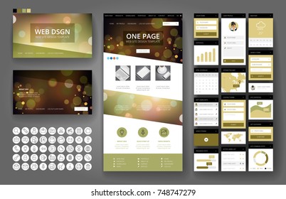 Website Template One Page Design Headers Stock Vector (Royalty Free ...