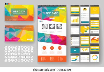 Website Template One Page Design Headers Stock Vector (Royalty Free ...