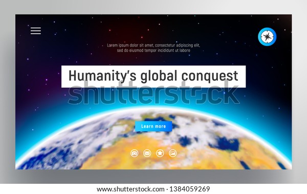 Website Template Planet Earth Atmosphere On Stock Vector (Royalty Free ...