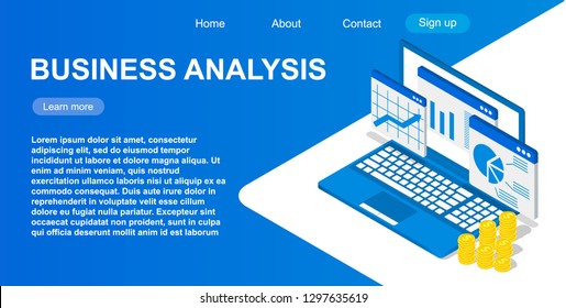 Website Template Web Page Business Analysis Stock Vector (Royalty Free ...